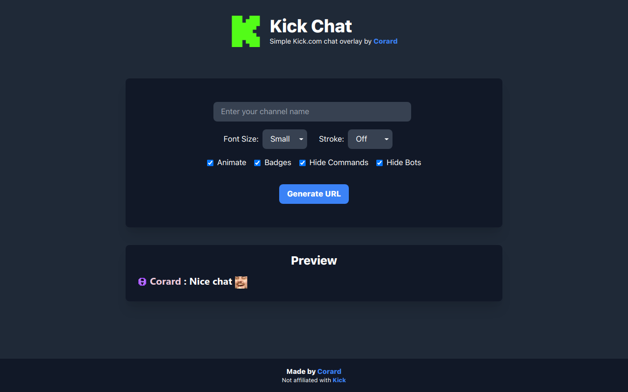 Kick.com Chat Overlay